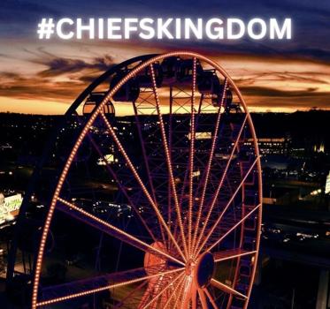 KC Wheel illuminated in red for the Chiefs! Visit Pennway Point for the ...