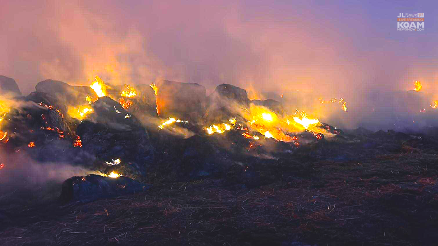 300+ hay bales burn, fire depts from 3 counties battle, sucessfully ...