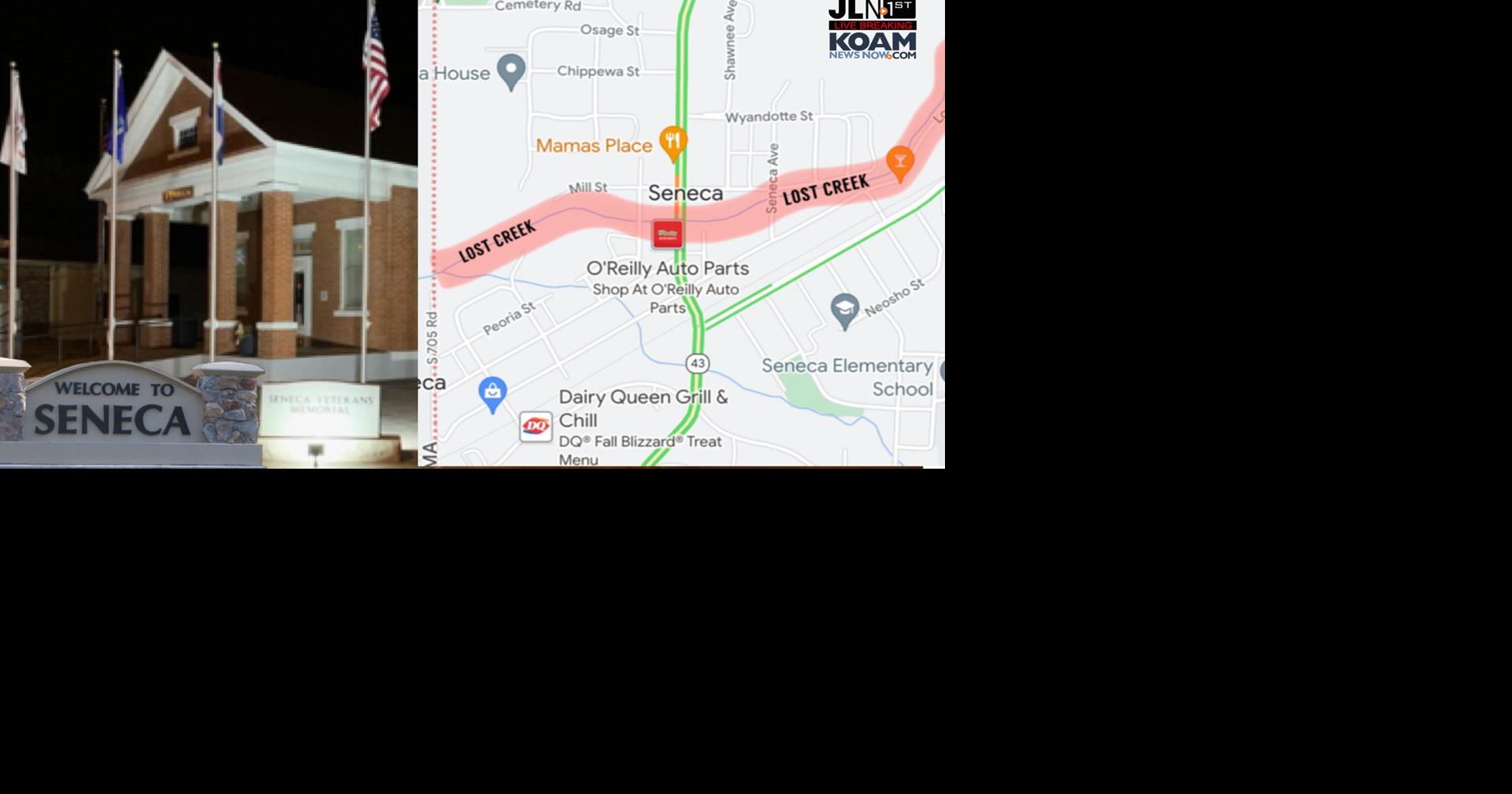 Seneca City Hall and Google Maps. | Joplin News First | koamnewsnow.com