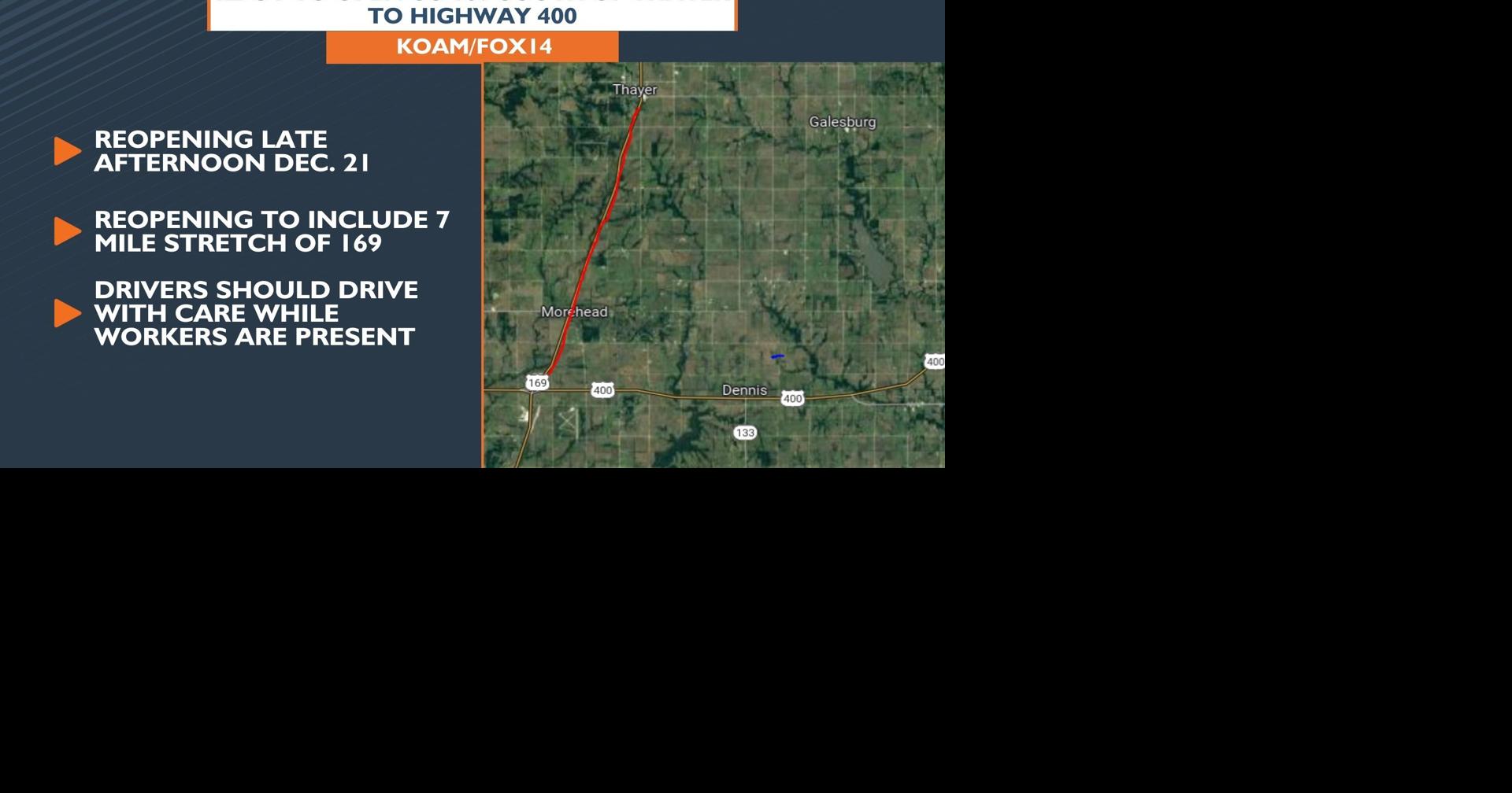 U.S. 169 to open South of Thayer | Kansas News | koamnewsnow.com
