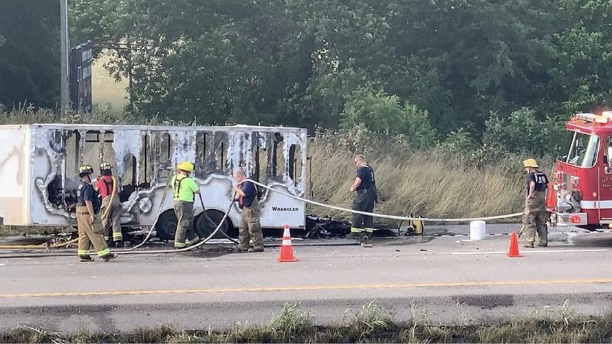 Trailer explodes in fireworks stopping I-44 traffic at Halltown, Mo ...