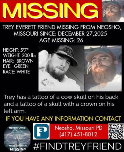 Man missing from Neosho; Family are concerned for Trey Friend | Joplin ...