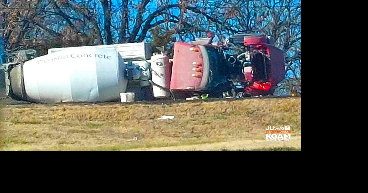 Cement mixer truck overturns in Galena, closing K-26/South Main | Auto ...