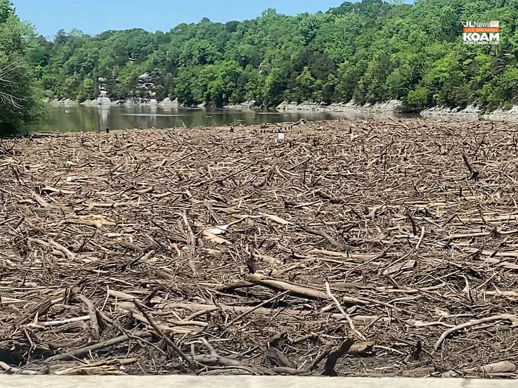 Massive logjam on Neosho River at Twin Bridges State Park is a growing ...