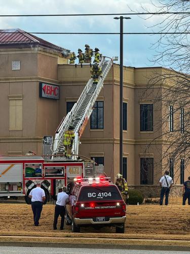 Commercial structure in Lowell, Rogers Fire and Springdale Fire mutual ...