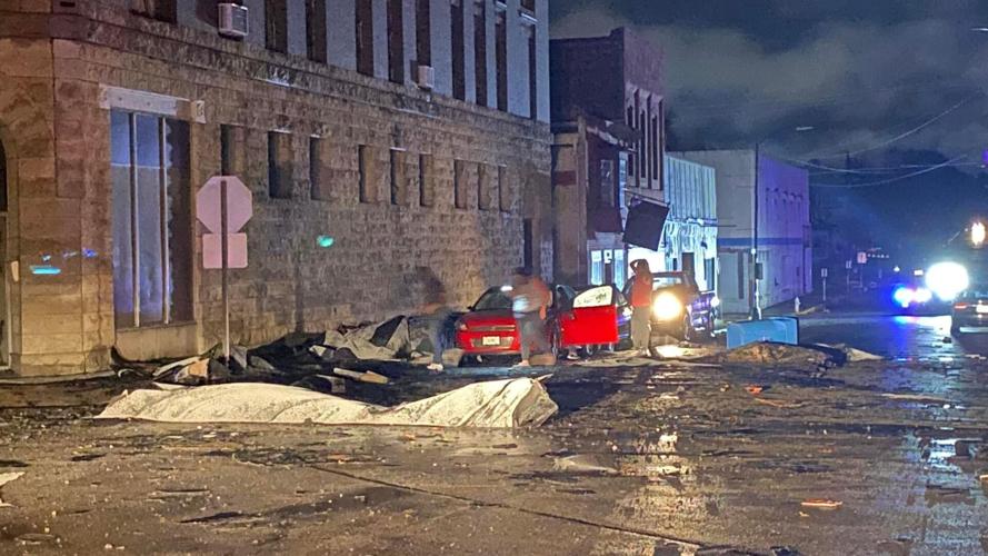Radar-indicated tornado, damage around historic Carthage Square ...