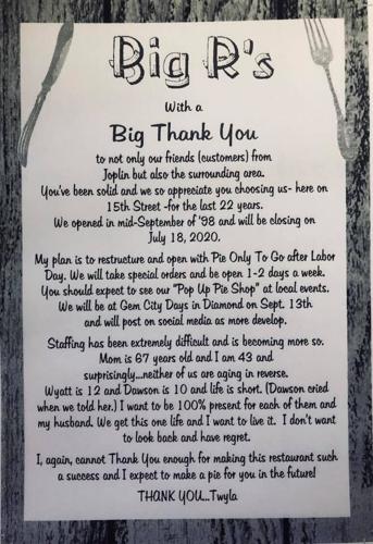 Big R’s set to close July 18 after serving local favorites for 22 years ...