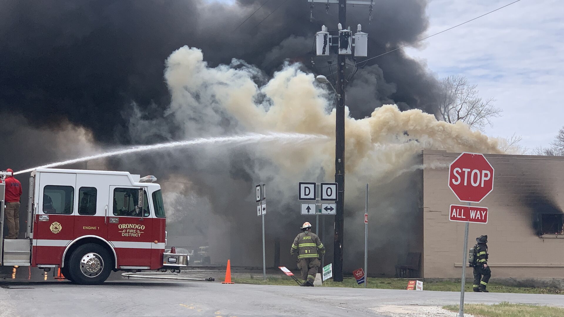 Alba Machine Products massive fire, smoke seen rolling from miles away ...
