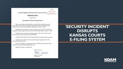 'Security incident' disrupts Kansas Courts e-filing system | Crime ...