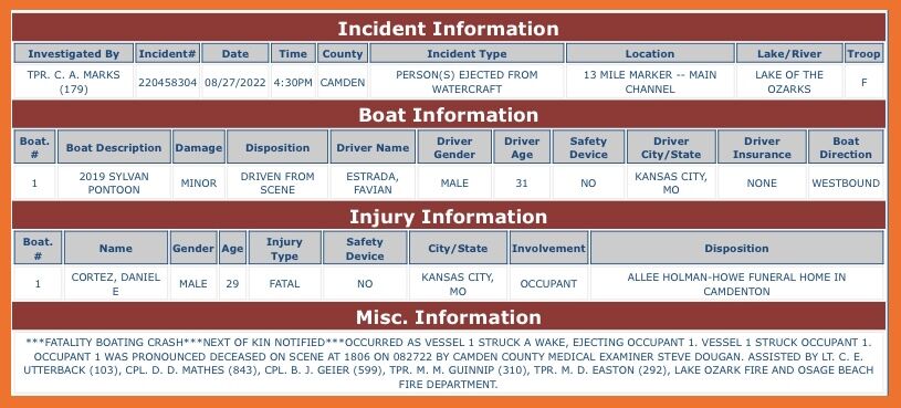 Boat overturns at Lake of the Ozarks, Missouri State Highway Patrol ...