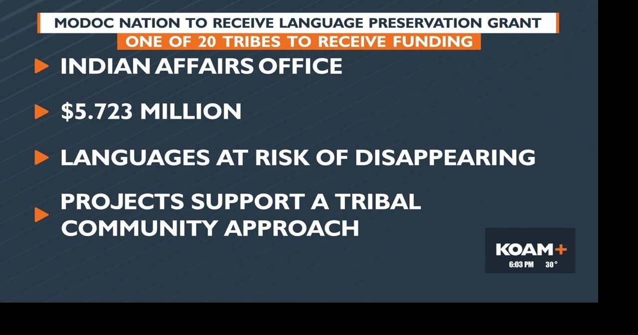 Modoc Nation to receive Language Preservation Grant | Education ...