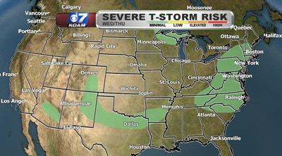Latest Severe T-Storm Risk map shift keeps us out of harms way | News ...