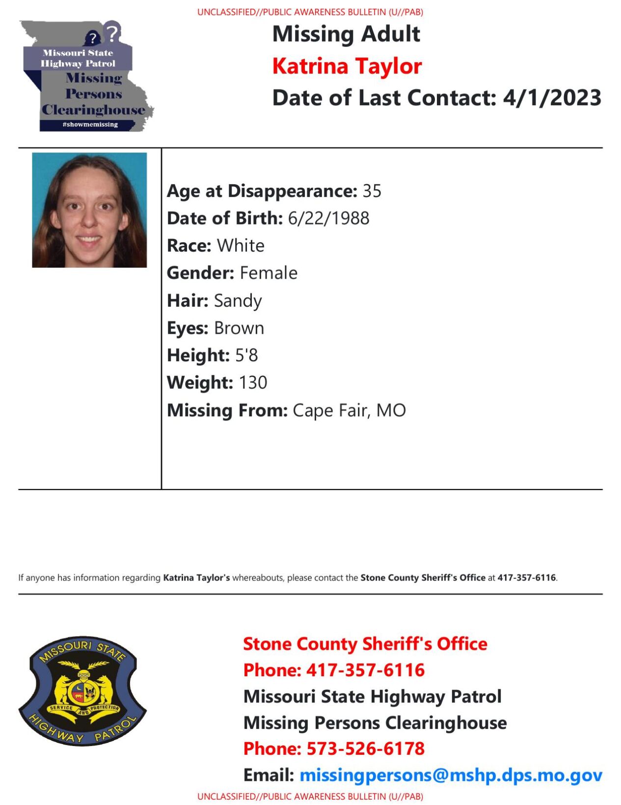Missing woman, last known contact April 2023 | Joplin News First ...