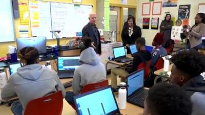 Jeff Bezos makes surprise visit to high school | Education ...