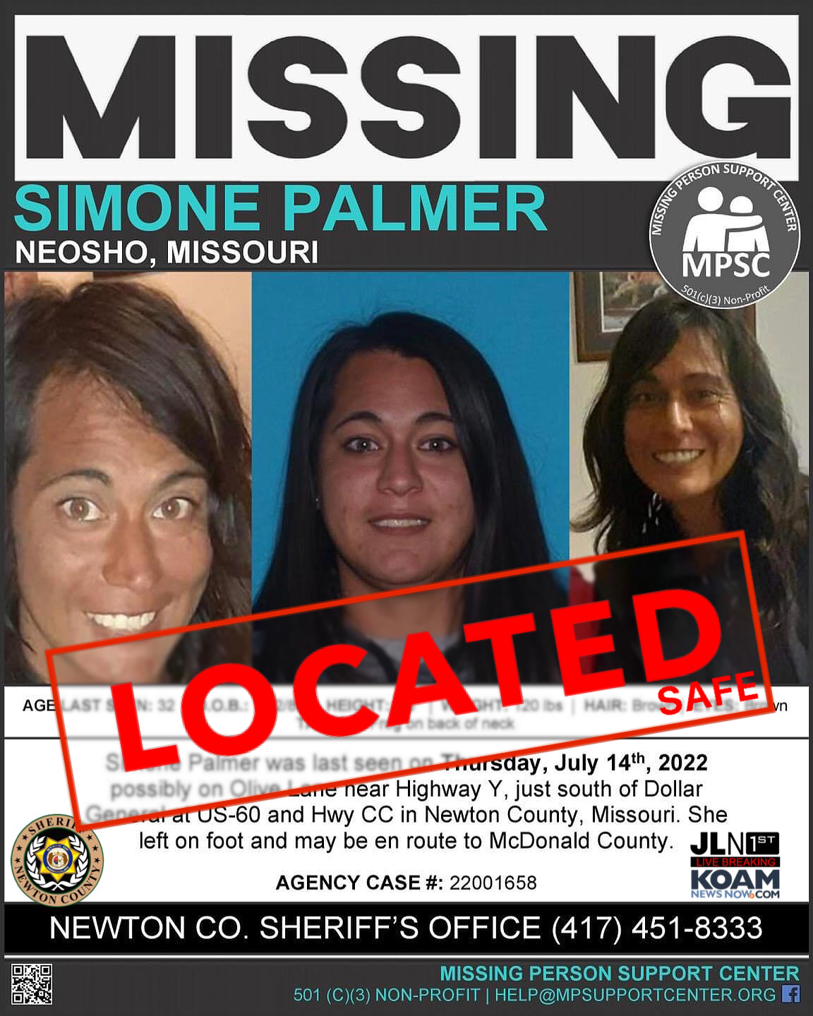 Missing Newton Co. Mo. woman located safe | Joplin News First ...