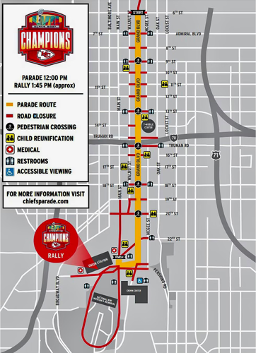 KC Chiefs Super Bowl Champions Parade Route and Details | News ...