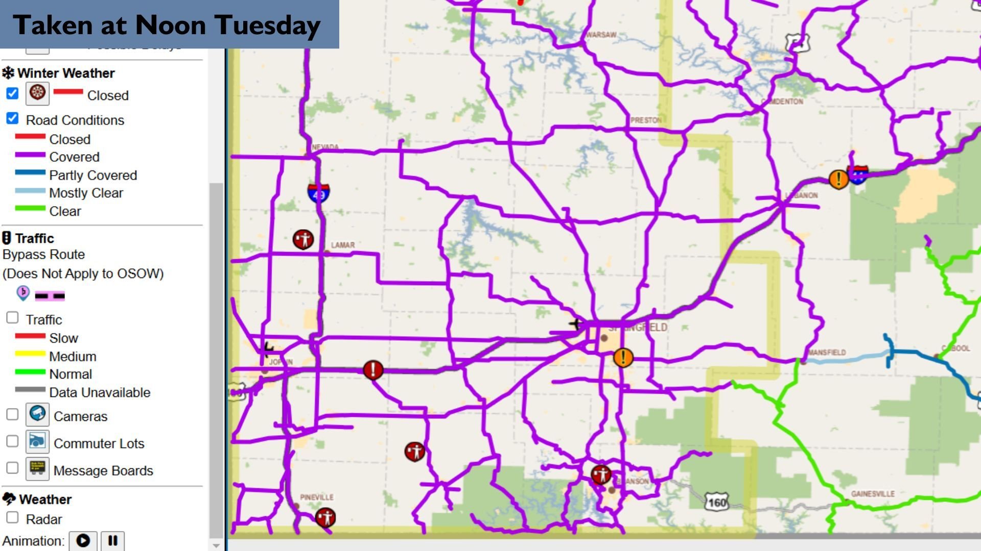 Road conditions update: Most major roads are covered | Local News ...