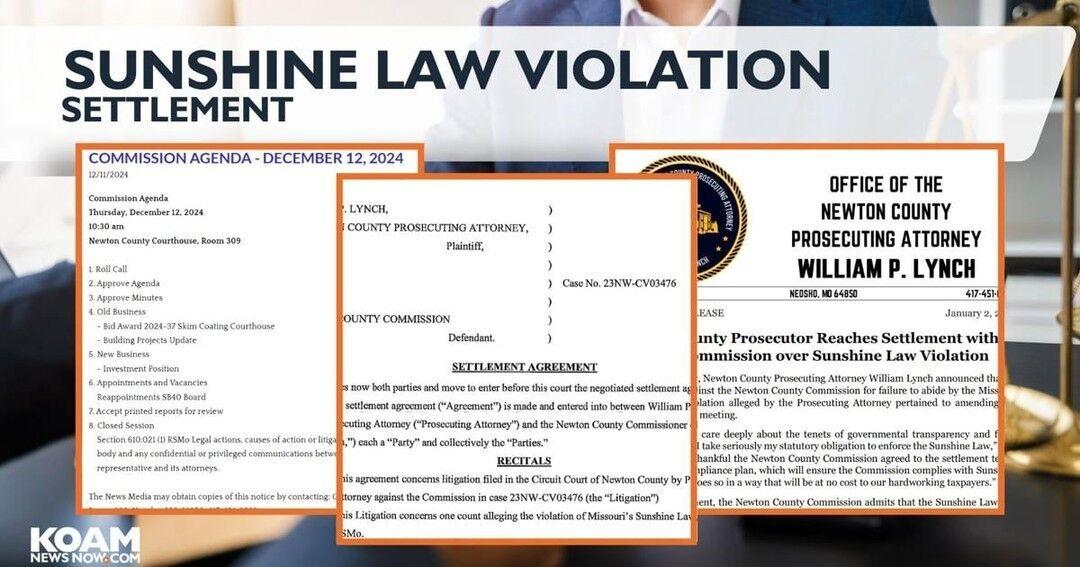 Newton County settles Missouri Sunshine Law violation case | Local Politics | koamnewsnow.com