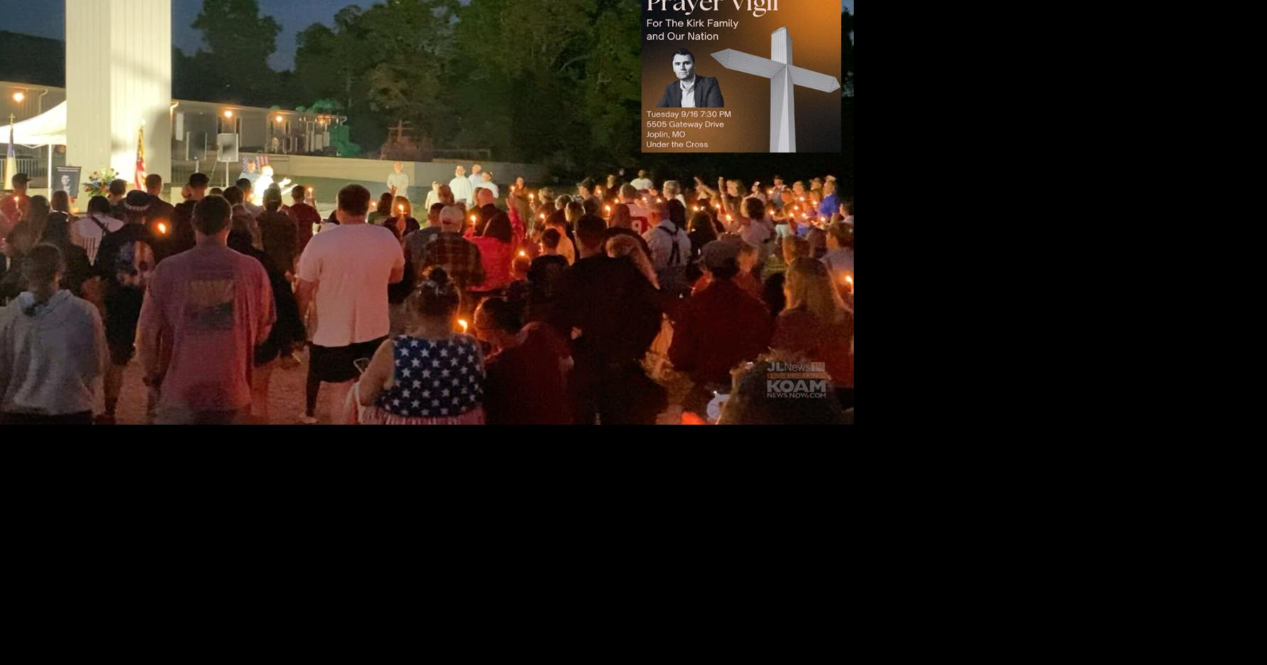 Prayer Vigil for Charlie Kirk Family, south Joplin, under the 70-foot ...