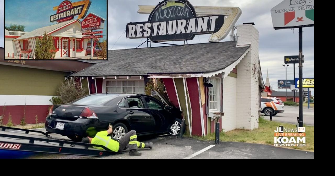 Car crashes into the former Colonel’s Restaurant: Pit-BBQ and Pancake ...