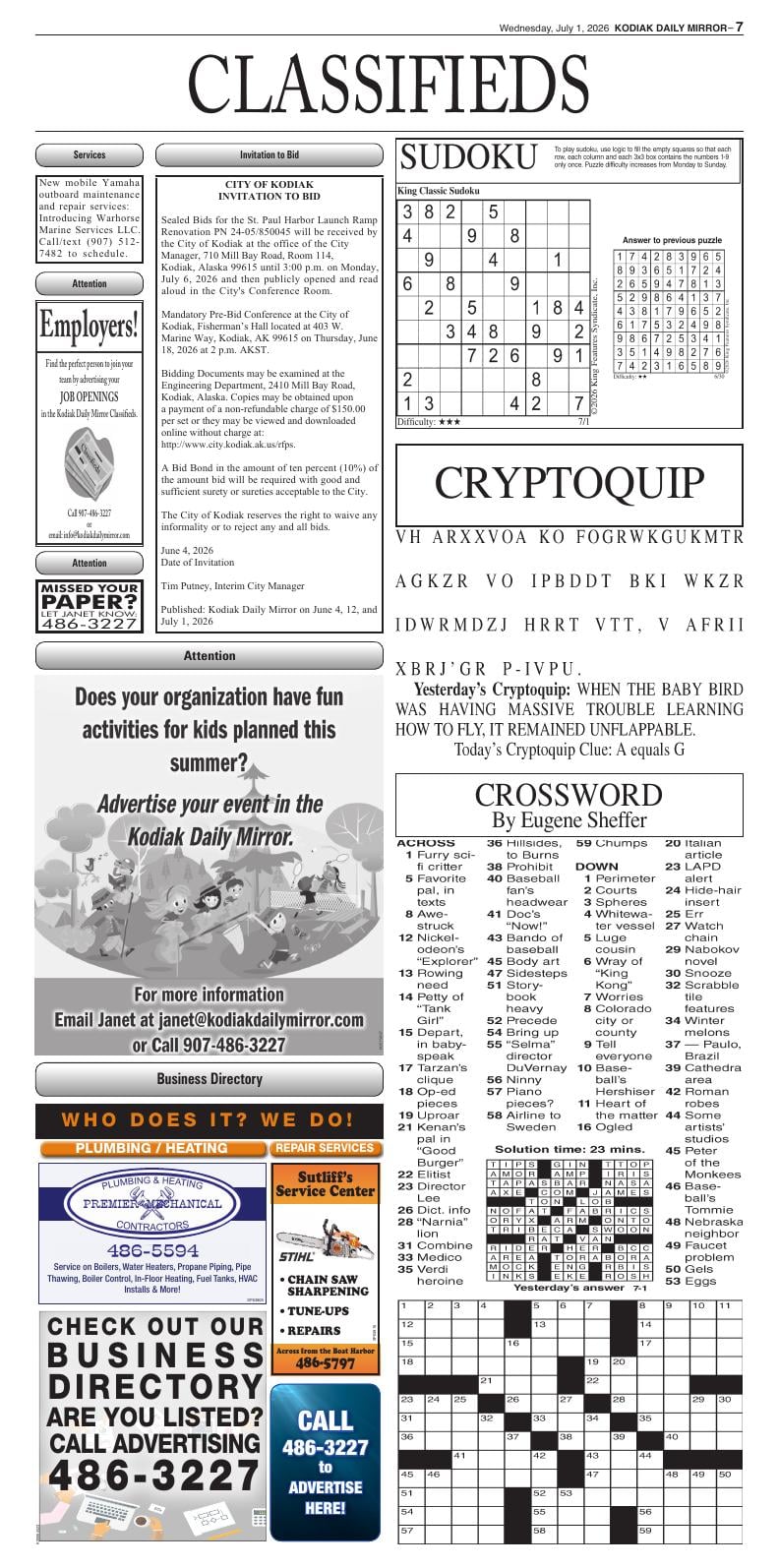 Page M01 | e-Edition | kodiakdailymirror.com