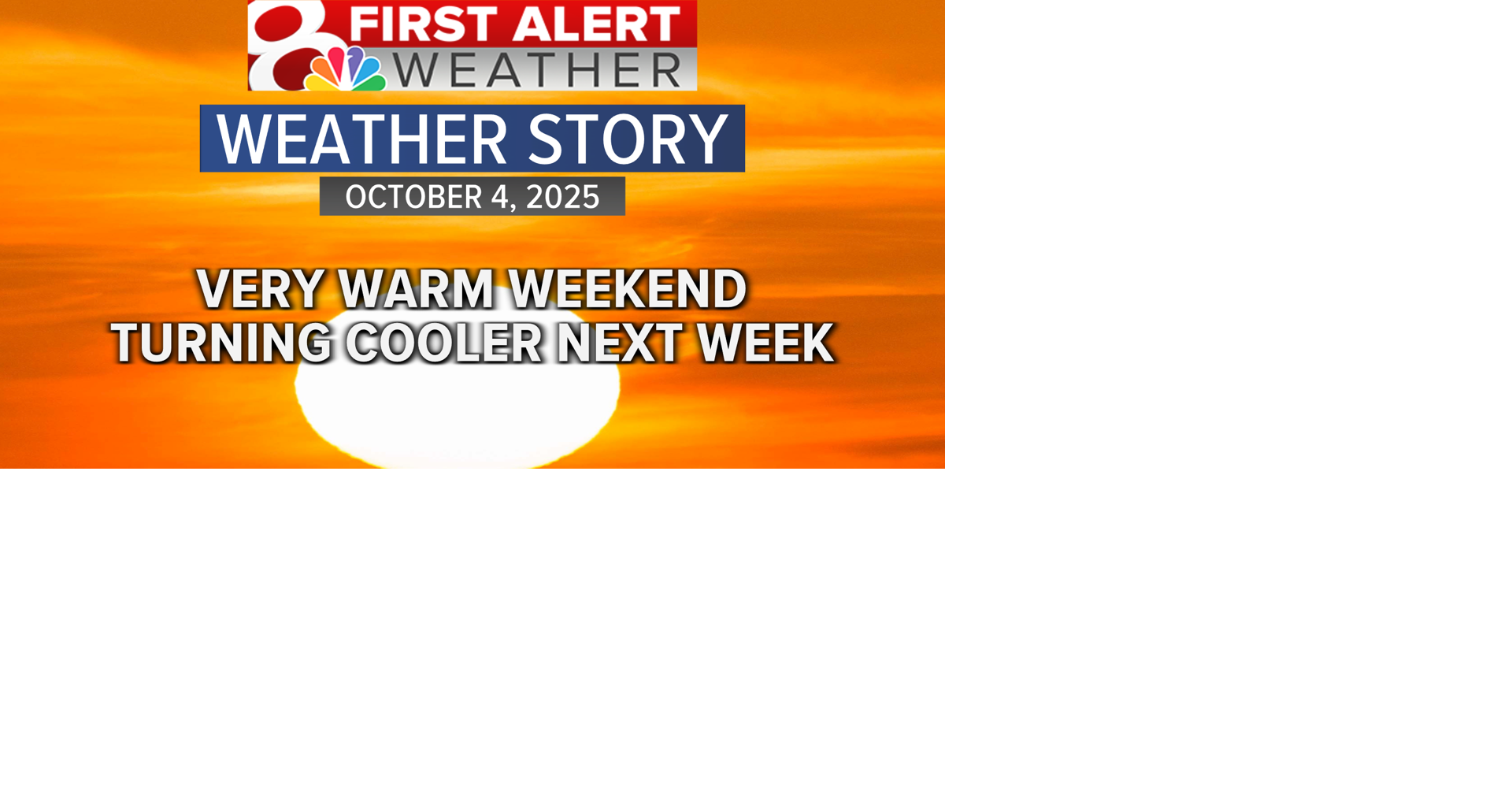 Forecast: Just a few more days of warmth before a brief cool-down ...