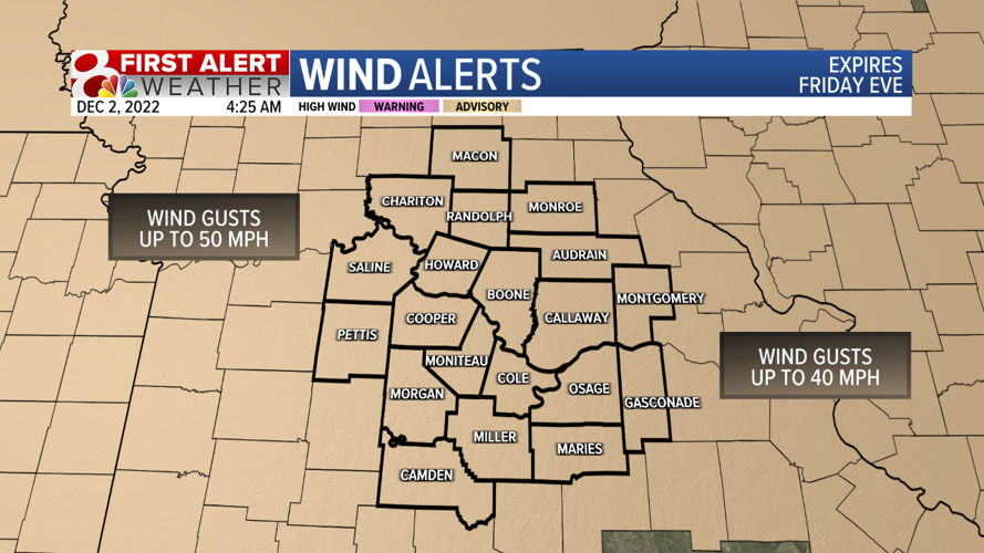 Forecast: Wind advisories issued as gusts could reach 50mph, colder ...