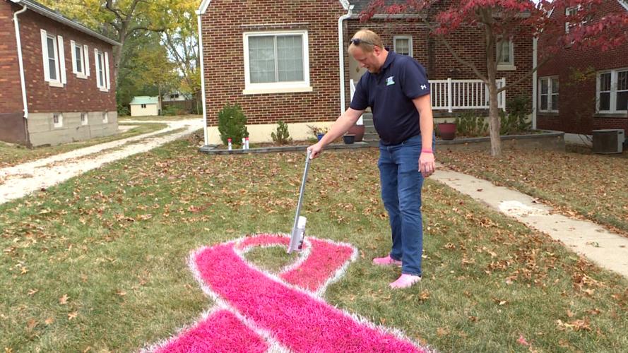EmVP: Man paints nearly 80 pink ribbons for breast cancer awareness ...