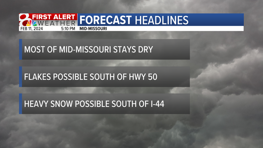 Forecast: Snow into Monday, mainly south of I-44 | Weather | komu.com