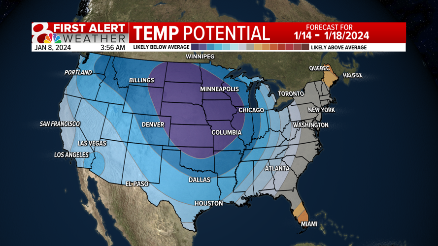 Snowfall accumulation forecast for Columbia, Jefferson City | Weather ...