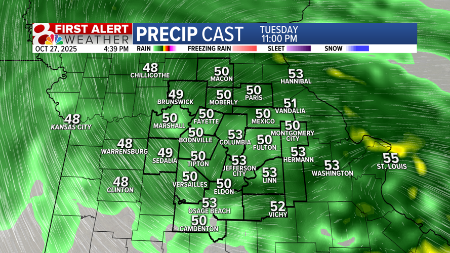Forecast: Rain chances will be widespread by Tuesday afternoon and ...