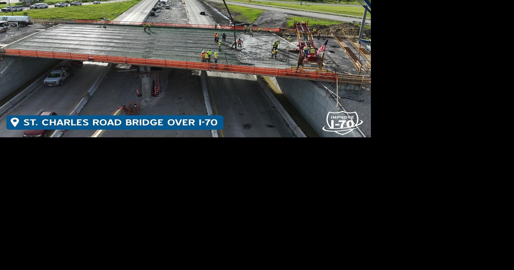 Driving surface poured on St. Charles Road bridge over I-70 | Mid ...