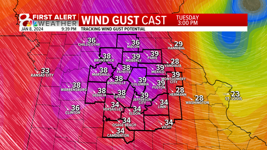 Snowfall accumulation forecast for Columbia, Jefferson City | Weather ...