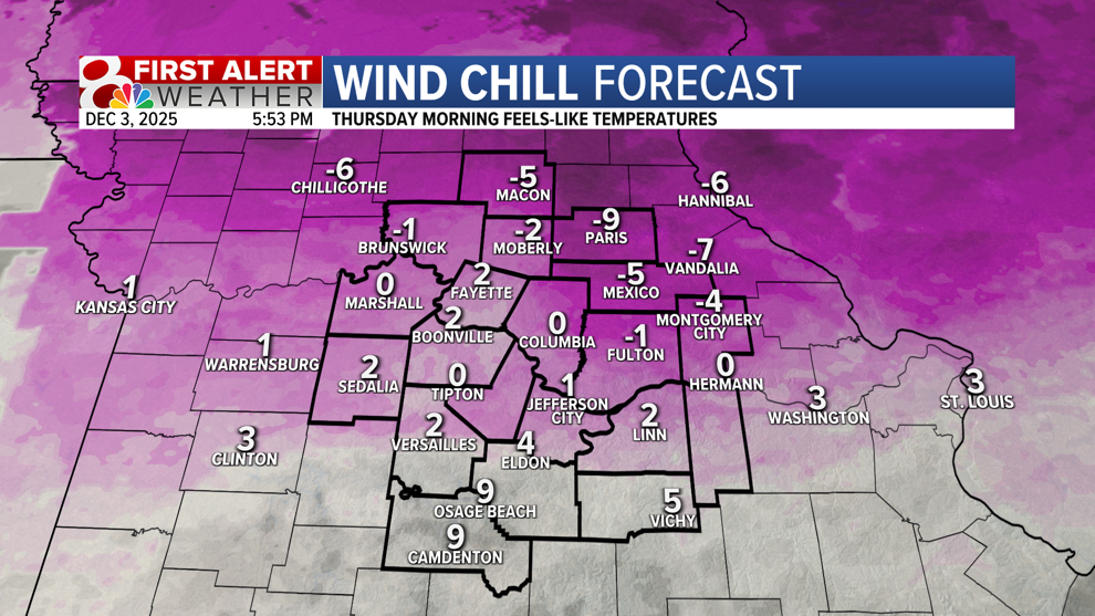 Forecast: The coldest morning of the season yet arrives for Thursday ...