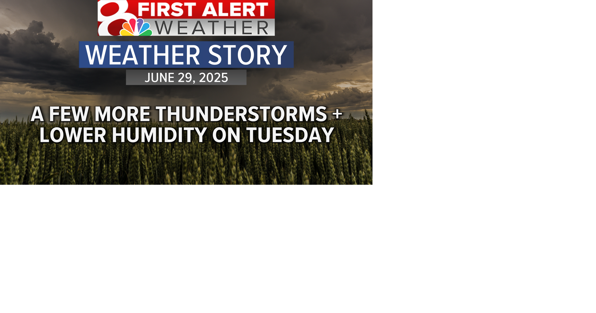 Forecast: A few more storm chances through Monday, much lower humidity ...