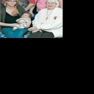 5 generations gather with great-great-grandma Baumgardner | Life ...