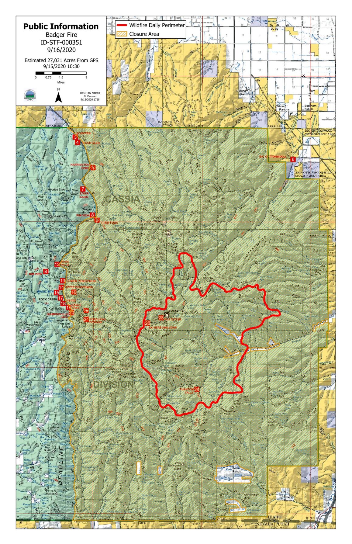 Badger Fire area map | Local News | kpvi.com