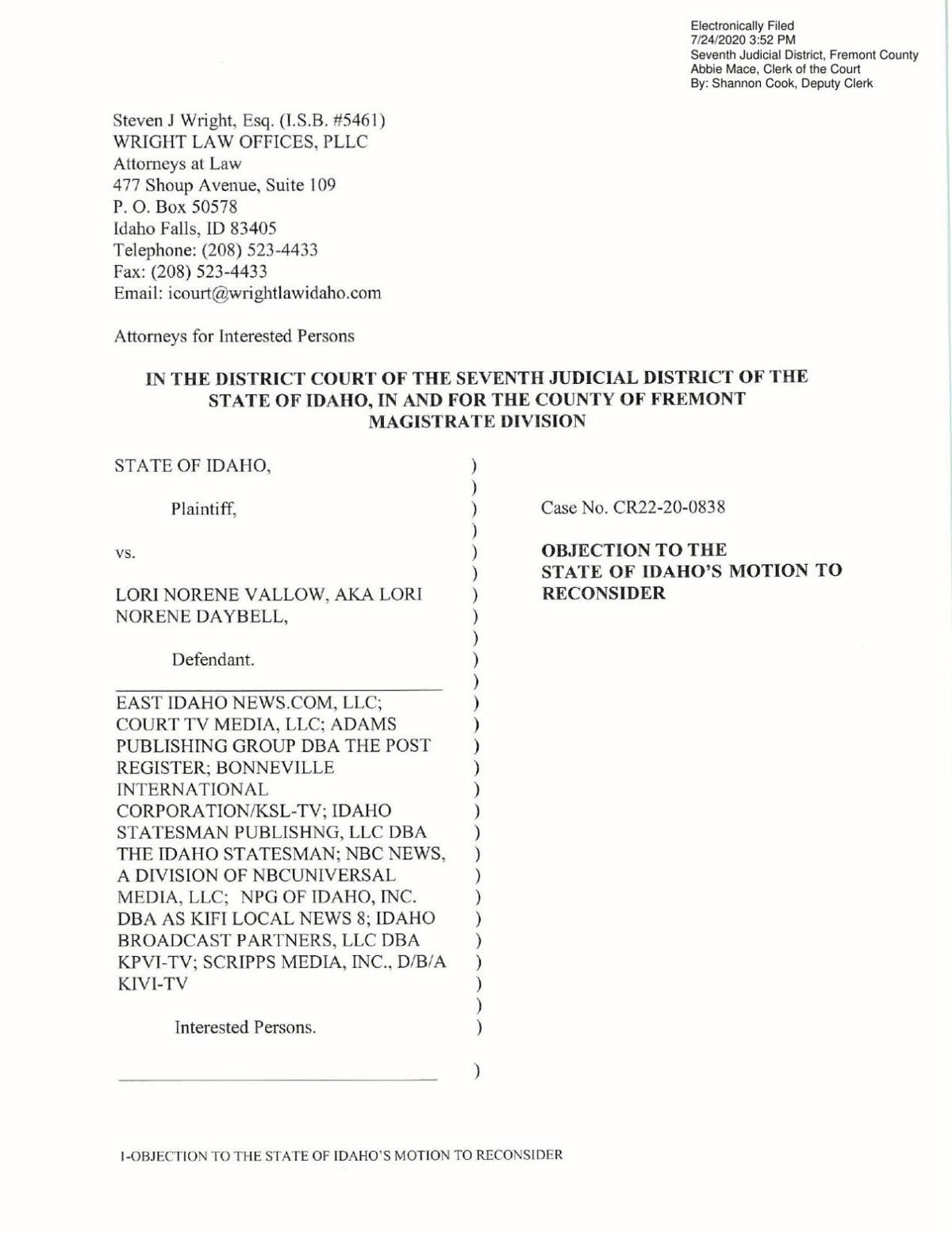 Objection to motion to reconsider | | kpvi.com