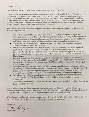 Roger Bray Letter | Local News | kpvi.com