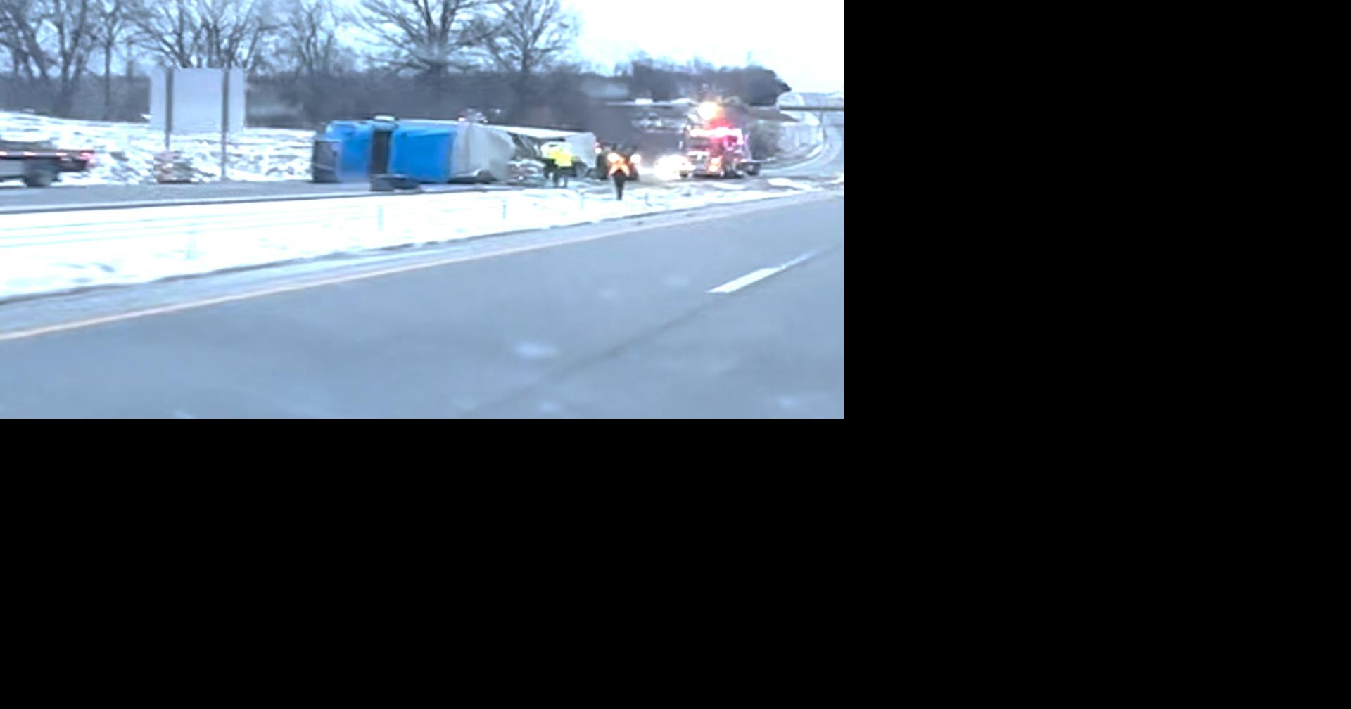 Semi rollover closes part of southbound I-29 Thursday | News | kq2.com
