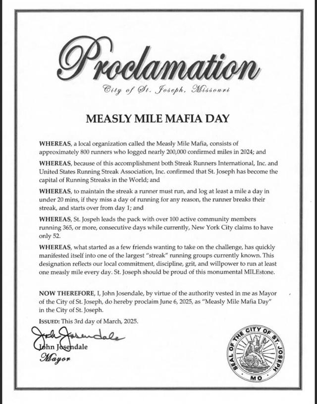 Measly Mile Mafia to be recognized by the city of St. Joseph | News ...