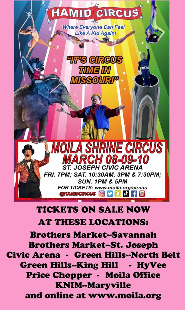 Moila Shrine Circus returning March 8-10 | News | kq2.com