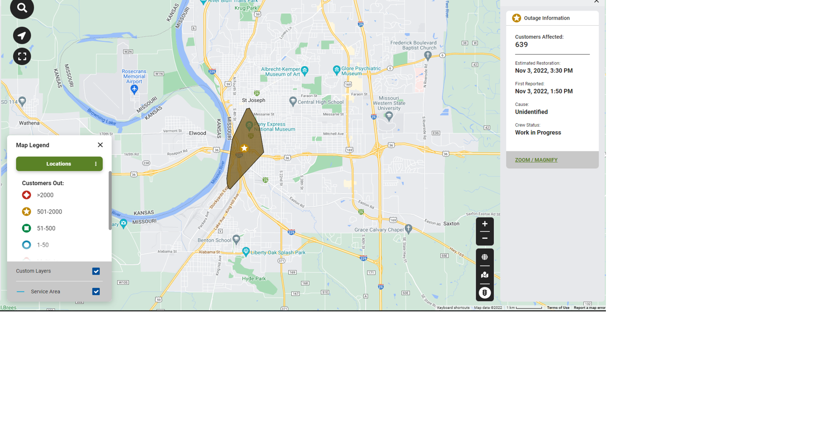 Evergy reporting outage in St. Joseph | News | kq2.com