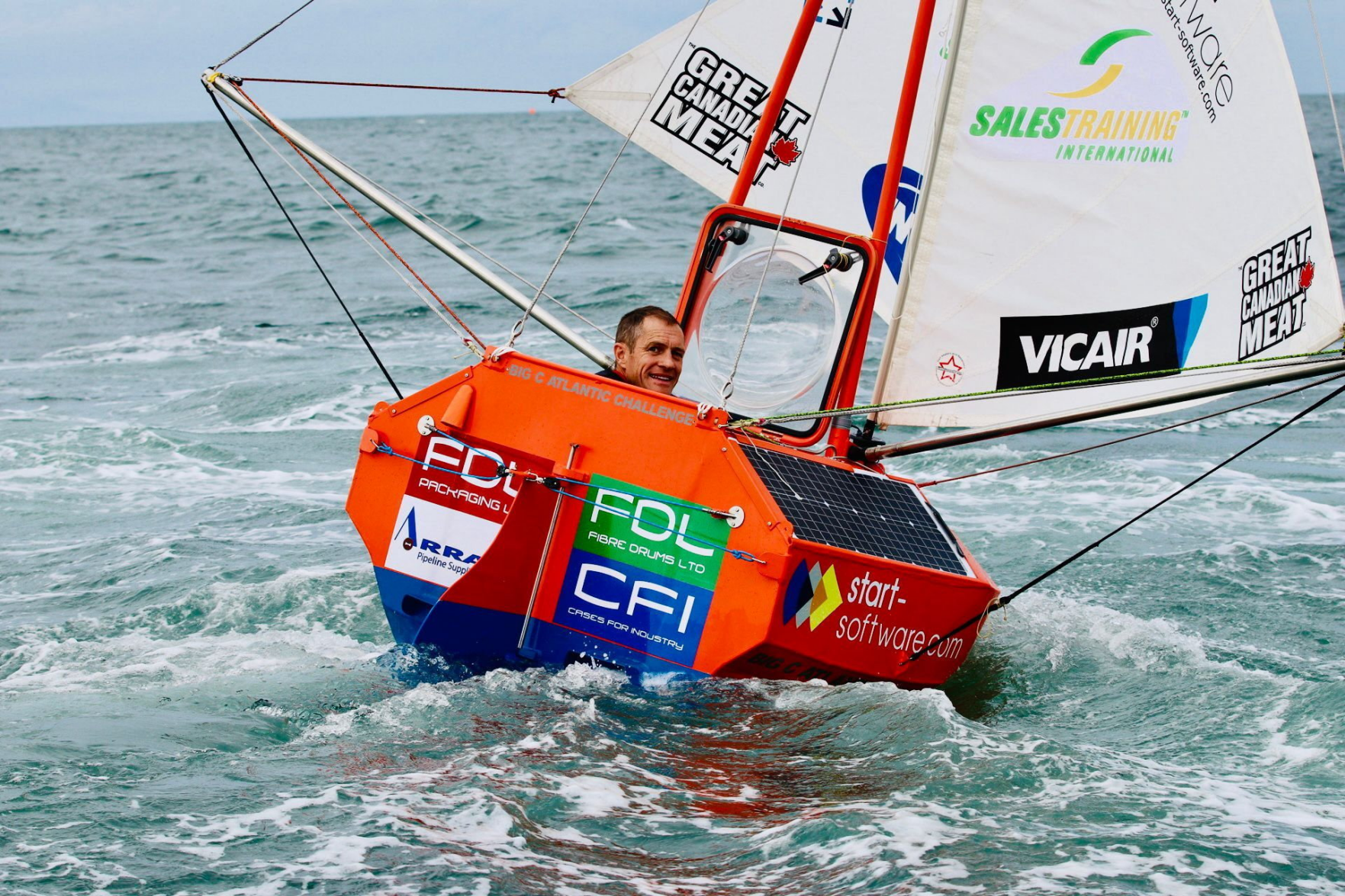 Dad embarks on journey across Atlantic Ocean in tiny boat | National ...