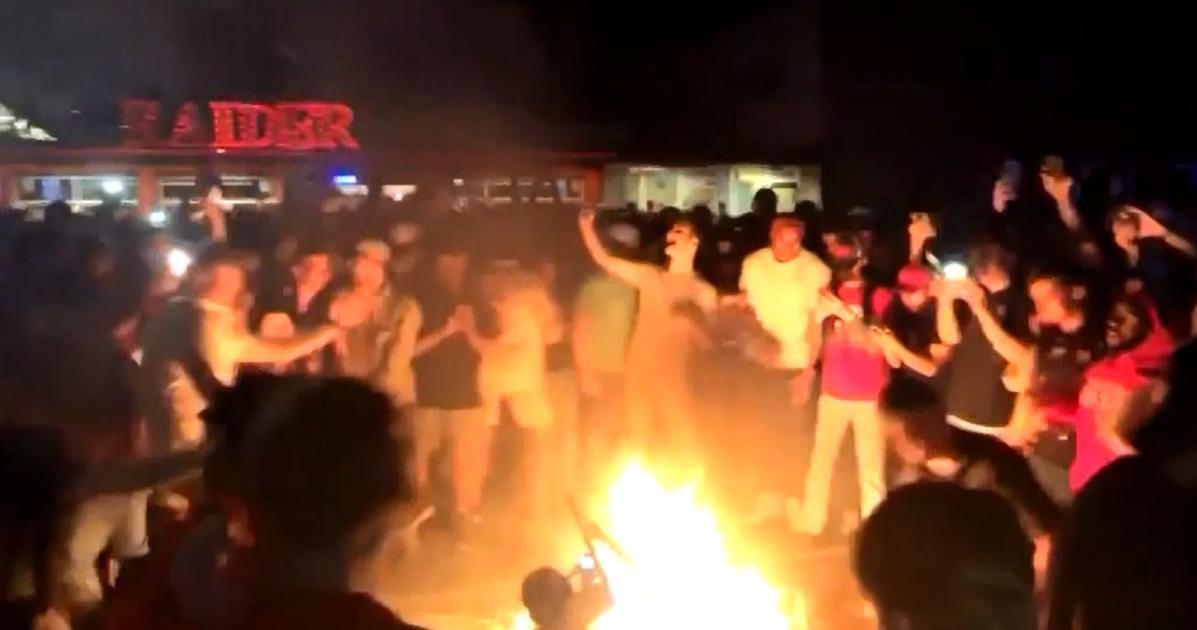 Rowdy Texas Tech fans' celebration turns into riot | Texas | ktbs.com