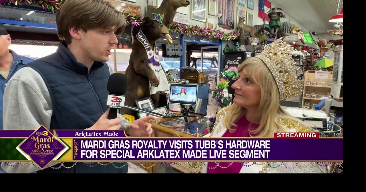 Mardi Gras royalty visits Tubbs Hardware for special ArkLaTex Made ...