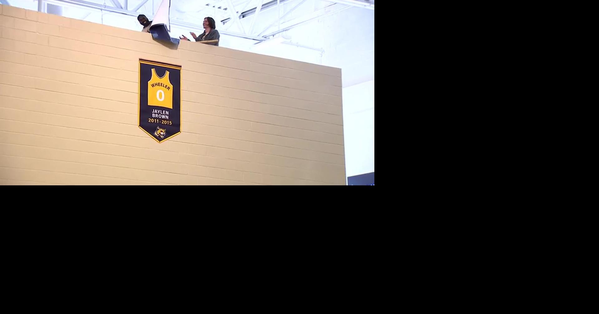 RAW: GA: CELTICS STAR JAYLEN BROWNS HS JERSEY RETIRED | National | ktbs.com