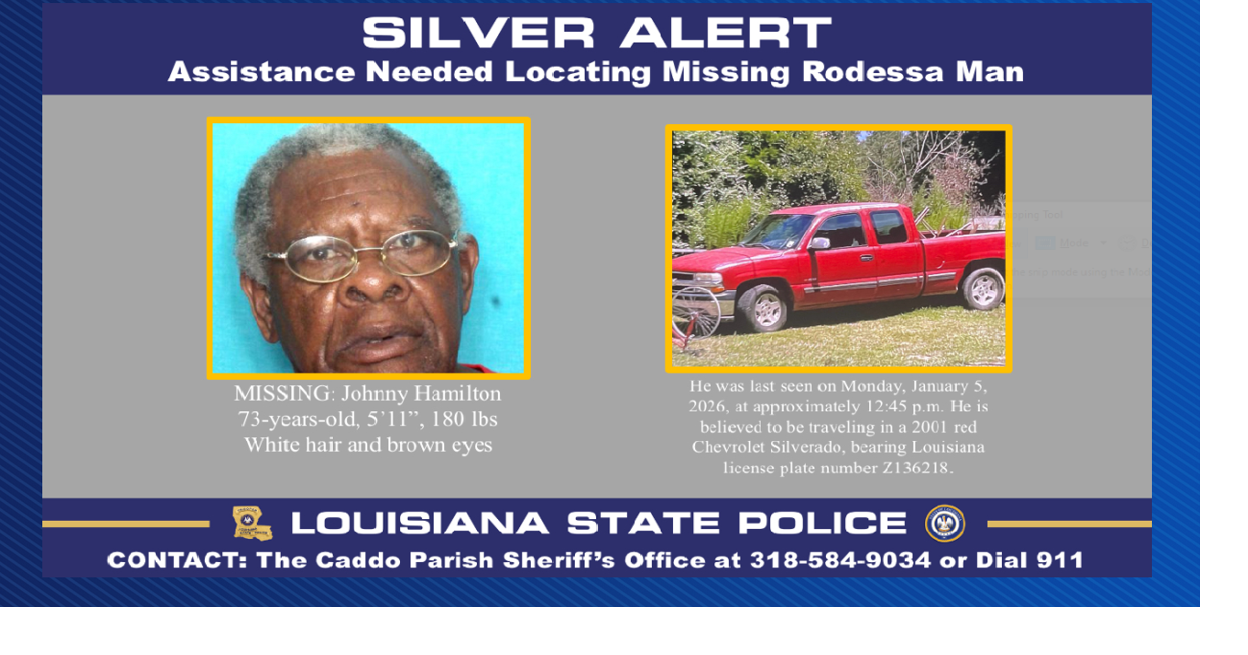 Silver Alert issued for missing Rodessa man | News | ktbs.com