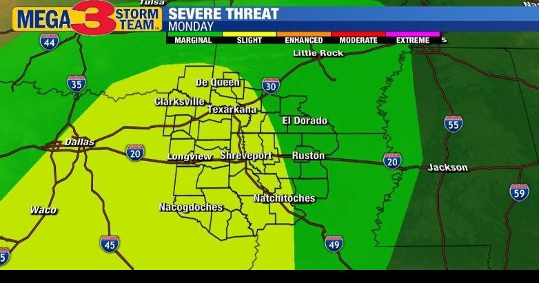 Severe storms possible Monday night into Tuesday in the ArkLaTex | Weather Headlines | ktbs.com