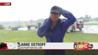 KTBS News crew rides out Barry with first responders | Tropical Weather ...